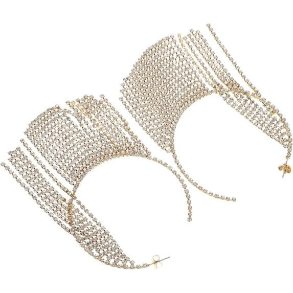 Dangling Rhinestone Tassel Earrings for Women Long Statement Drop ...