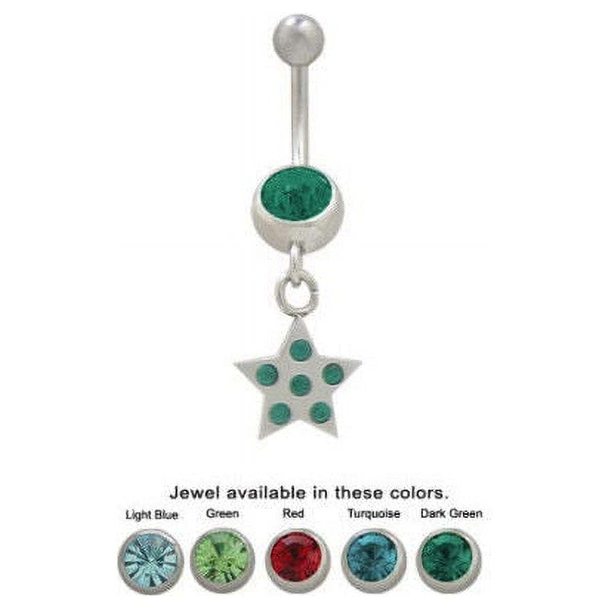 Dangling Star Design with Jewels Belly Button Ring - Walmart.com