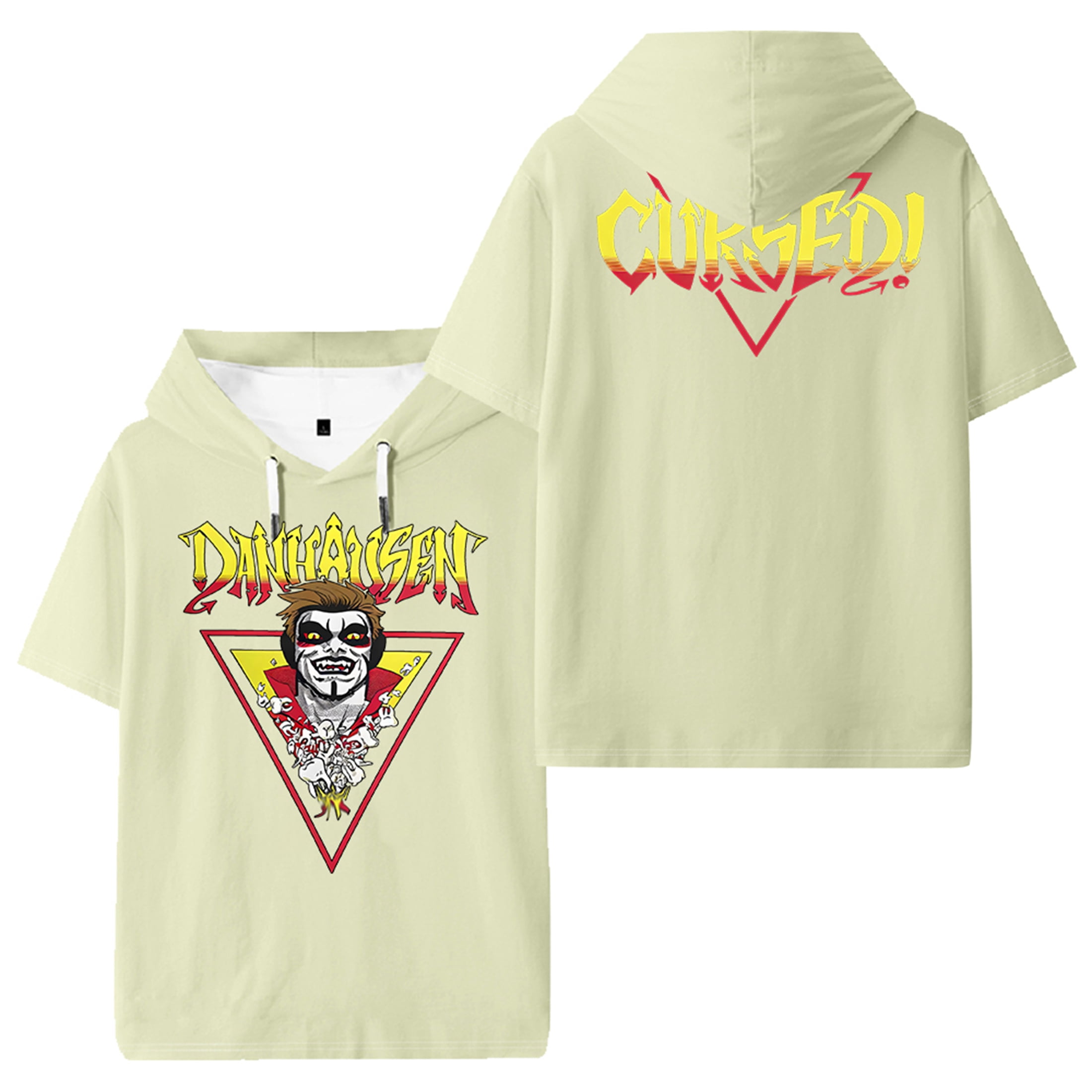 Danhausen Cursed Hooded T-shirt Short Sleeve Tee Women Men Outdoor ...