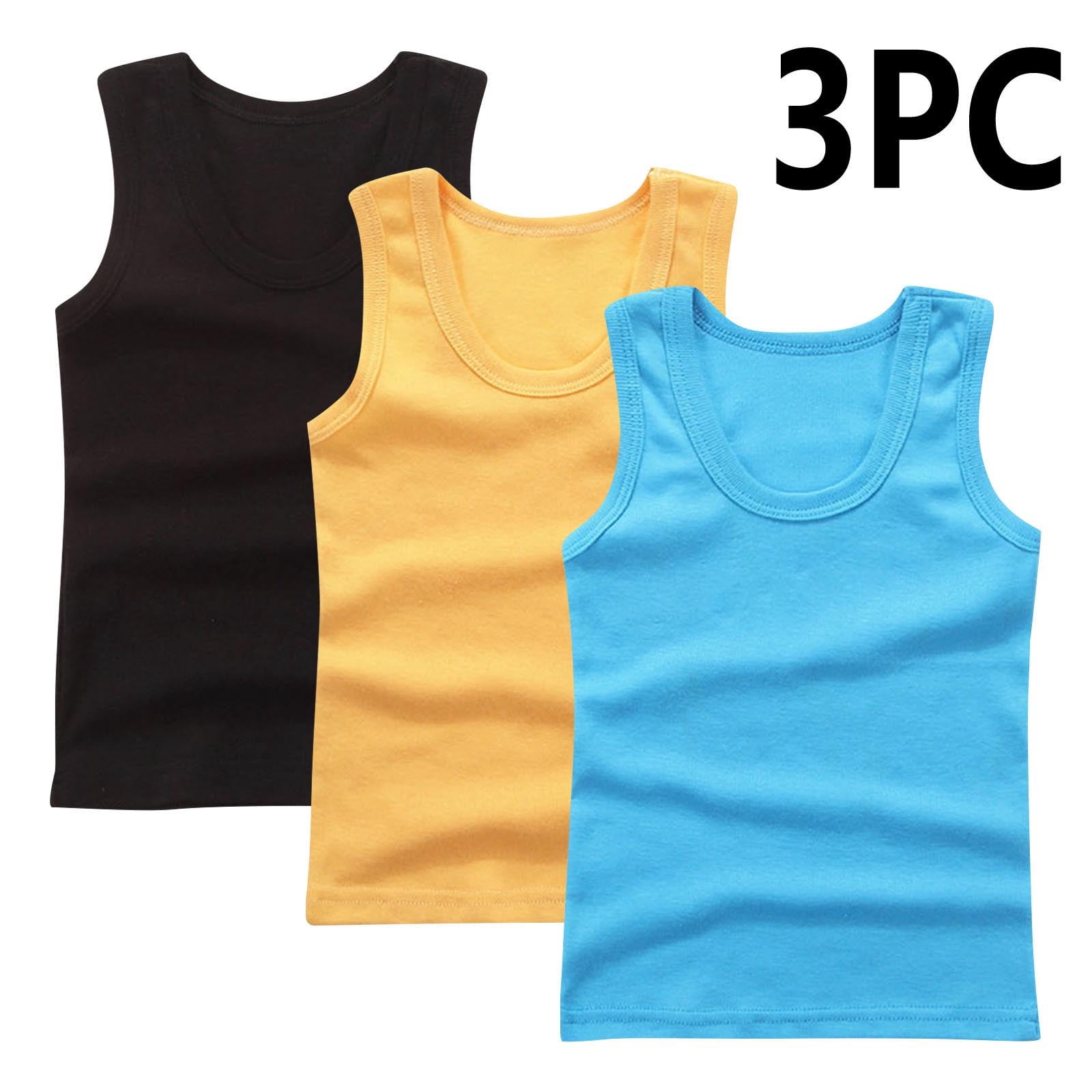 Danhjin 3 Pack Basic Tank Tops for Girls Toddlers Summer Spring Crew ...