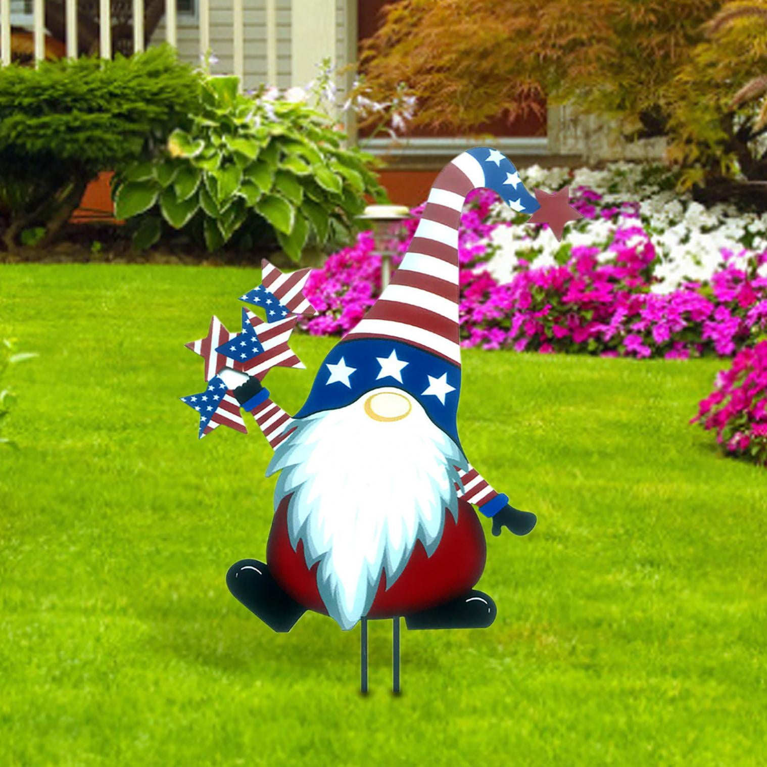 Danhjin 4th of July Memorial Day Decorations Outdoor,Patriotic Gnome ...