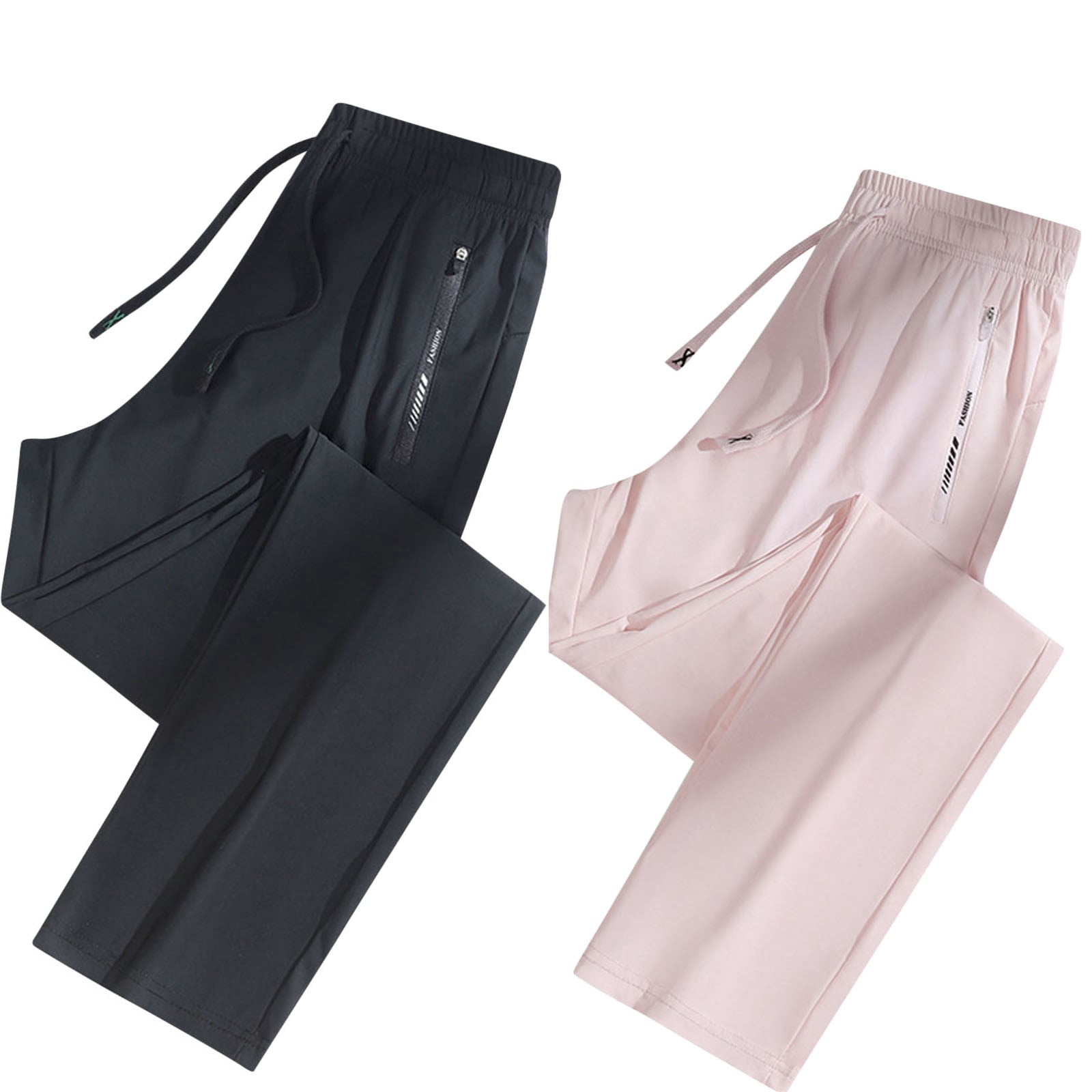 Black Summer Pants for Women Leggings Sweatpants Elastic Waist Fashion ...
