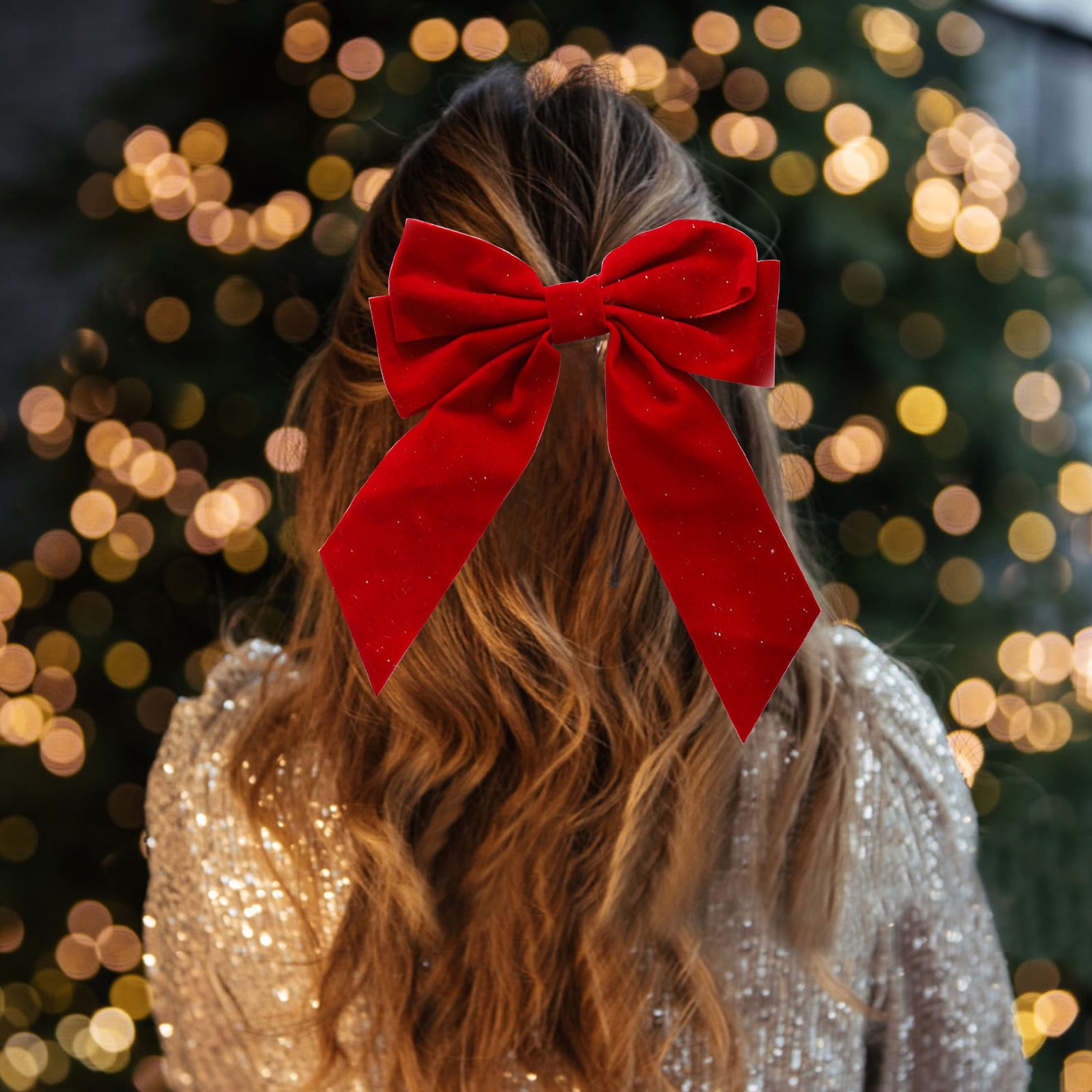 Danhjin Elegant Velvet Christmas Bows, 7.48x5.51in Shatterproof ...