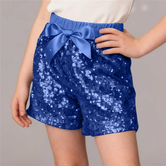Danhjin Girls Sequin Sparkly Shorts Elastic Waist Glitter Party High ...