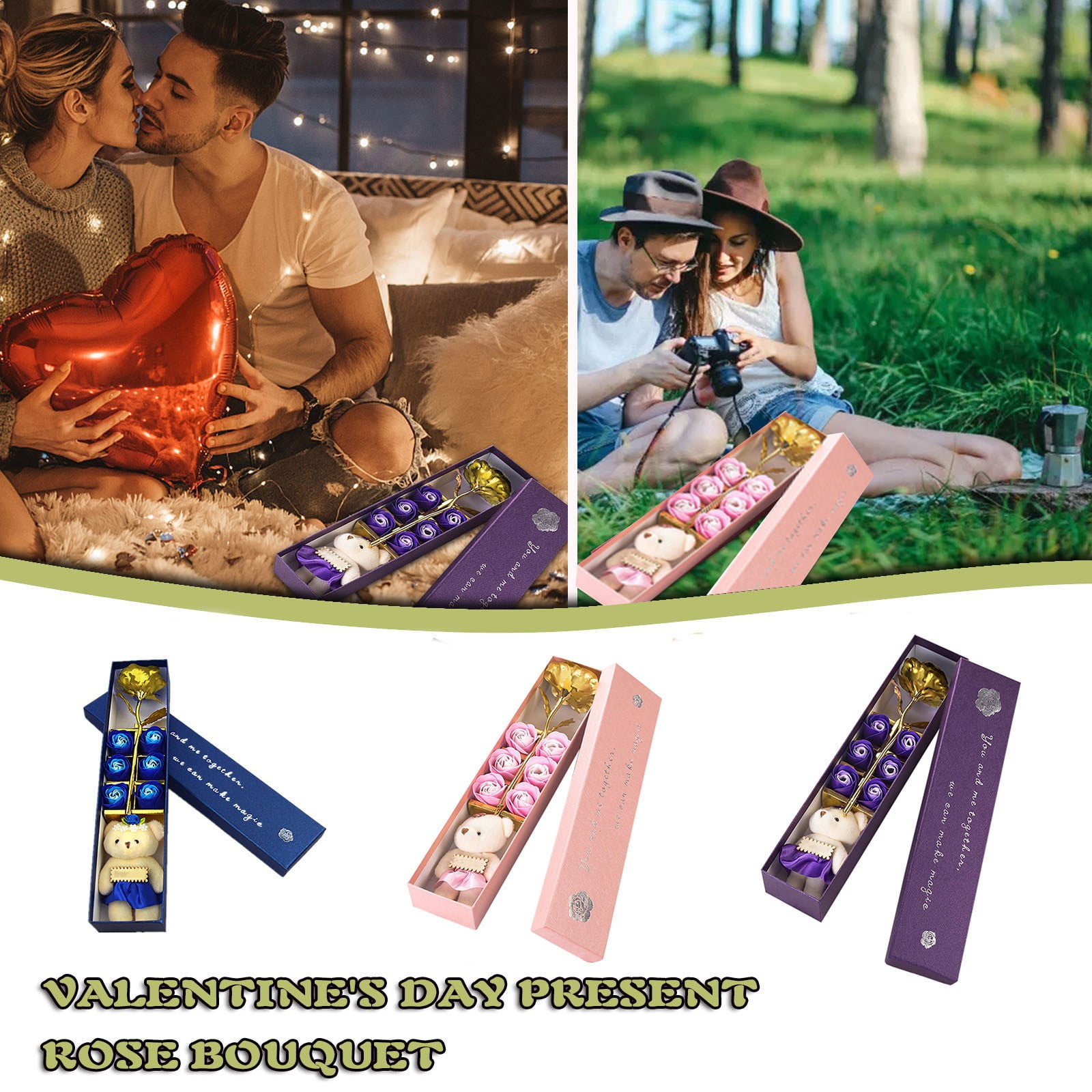 Danhjin Gold Dipped Rose, Golden Rose Eternal Preserved Real Rose in ...