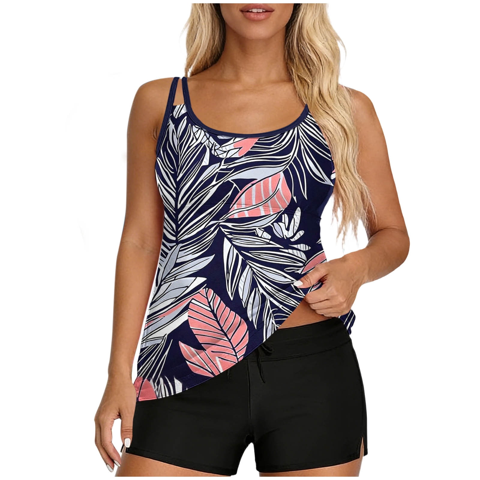 Danhjin Graphic Tankini Swimsuit for Women 2 Piece Set Tank Top and ...