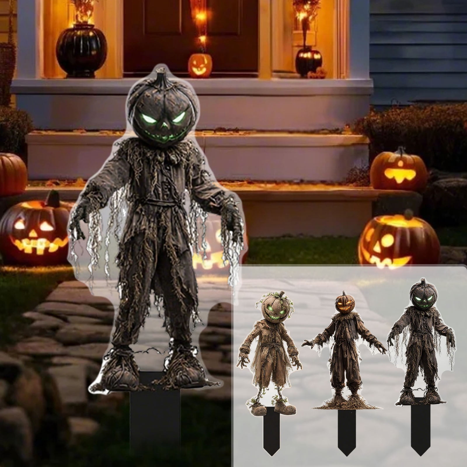 Danhjin Halloween Yard Stakes, Scarecrow Horror Outdoor Scary Props for ...