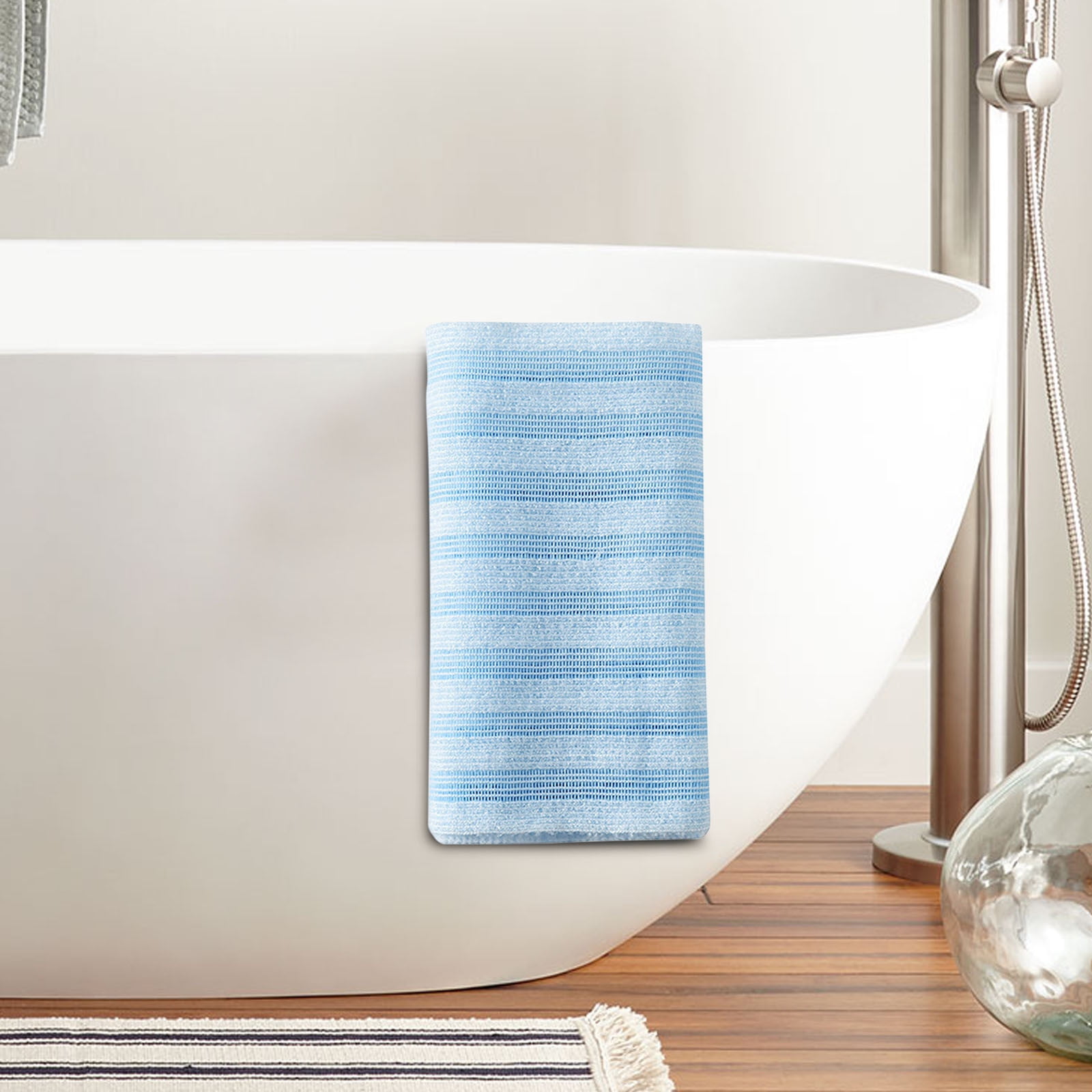 Danhjin Long Bath Towel, Stripe Body Cleansing Bath Wipe with Stretch ...