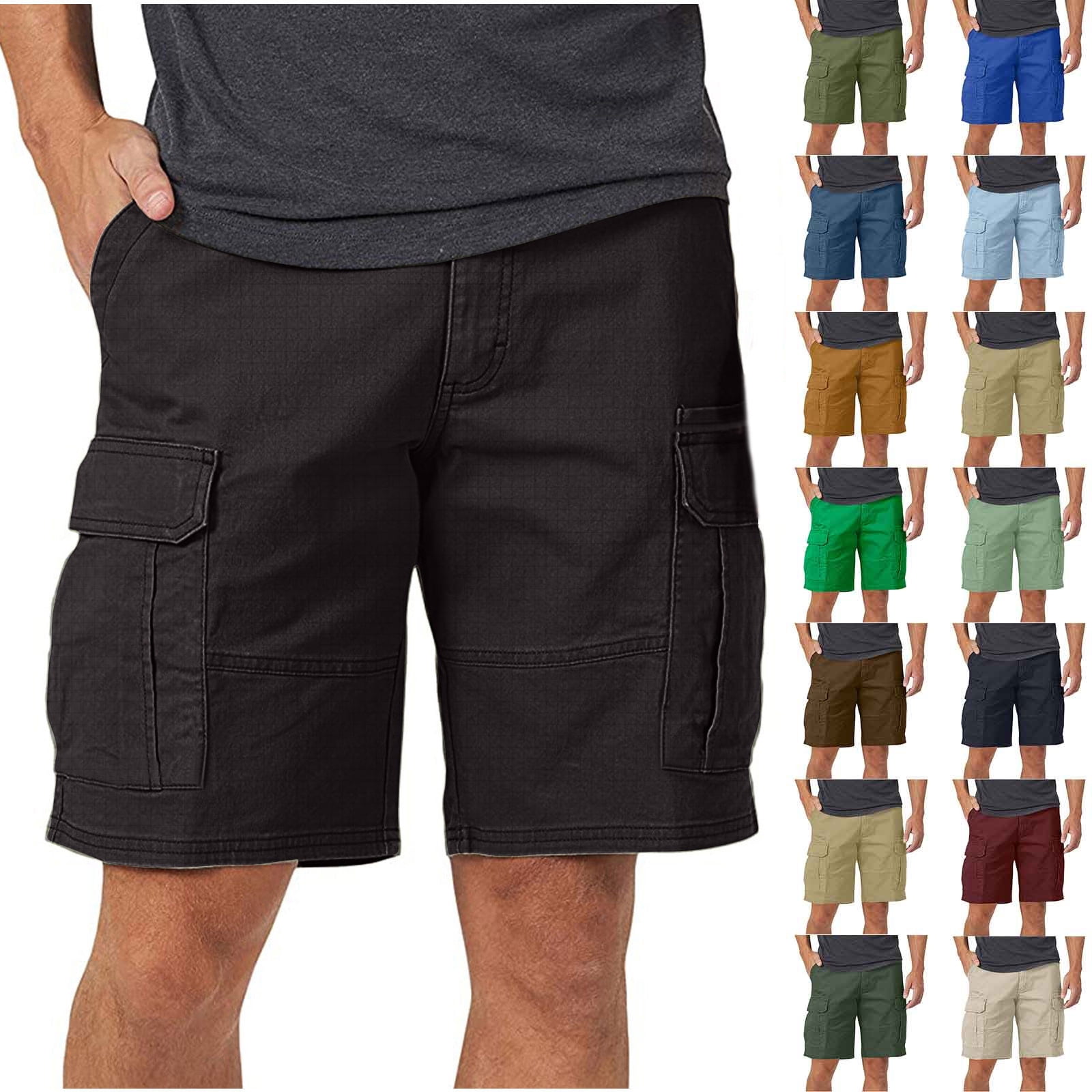 EGNMCR Mens Cargo Shorts, Summer Casual Elastic Waist Bermuda Shorts ...