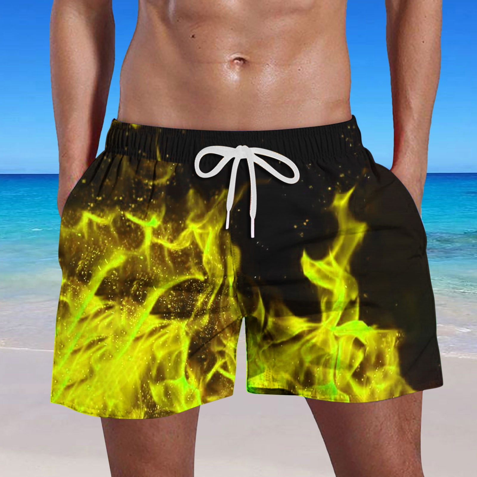 Danhjin Mens Swim Trunks 5" with Mesh Lining Quick Dry Bathing Suits ...