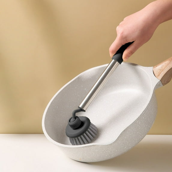 Danhjin Pot Scrubber for Kitchen with Handle, 11.02in 360-Degree ...