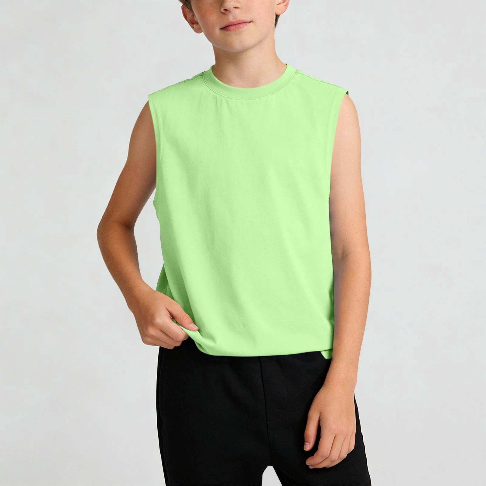 Danhjin Tank Top for Toddler Kids Boys Summer Loose Crew Neck ...
