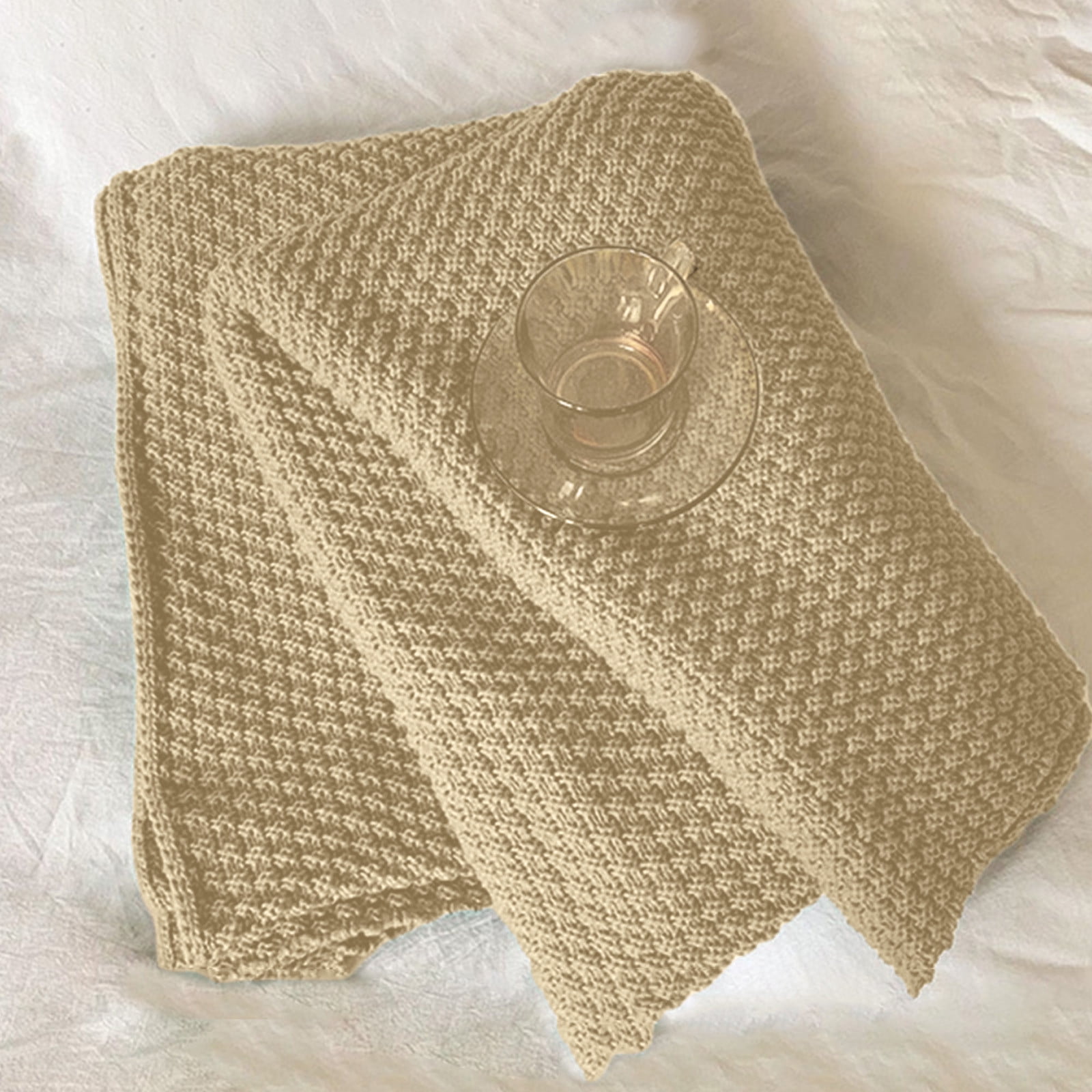 Danhjin Throw Blanket Knitted, Soft Flannel Wind Fringe Bed Blanket for ...