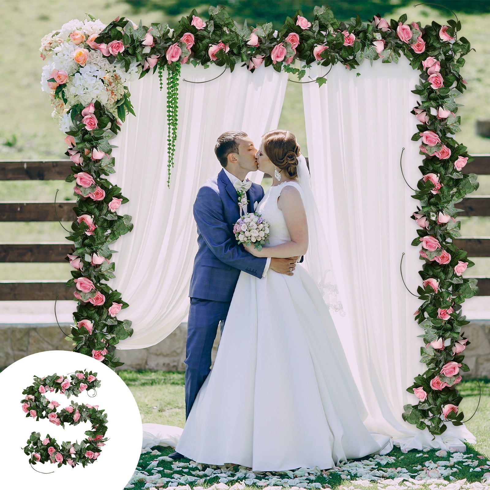 Danhjin Valentine Garland, Artificial Flower Vines for Outdoor Wedding ...