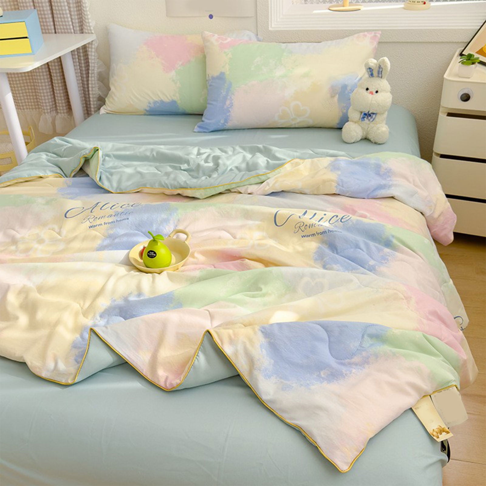 Danhjin Washed Cool Comforter Plain Printed Lightweight Breathable ...