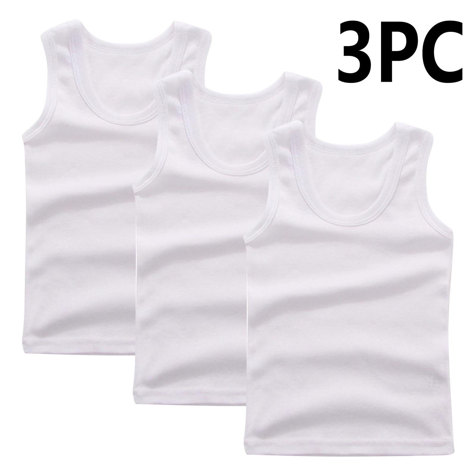 Danhjin White 3 Pack Basic Tank Tops for Boys Girls Toddlers Summer ...