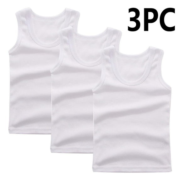 Danhjin White 3 Pack Basic Tank Tops for Boys Girls Toddlers Summer ...