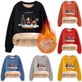 Danhjin Women's Christmas Sweatshirts Fleece Lined Festive Print ...