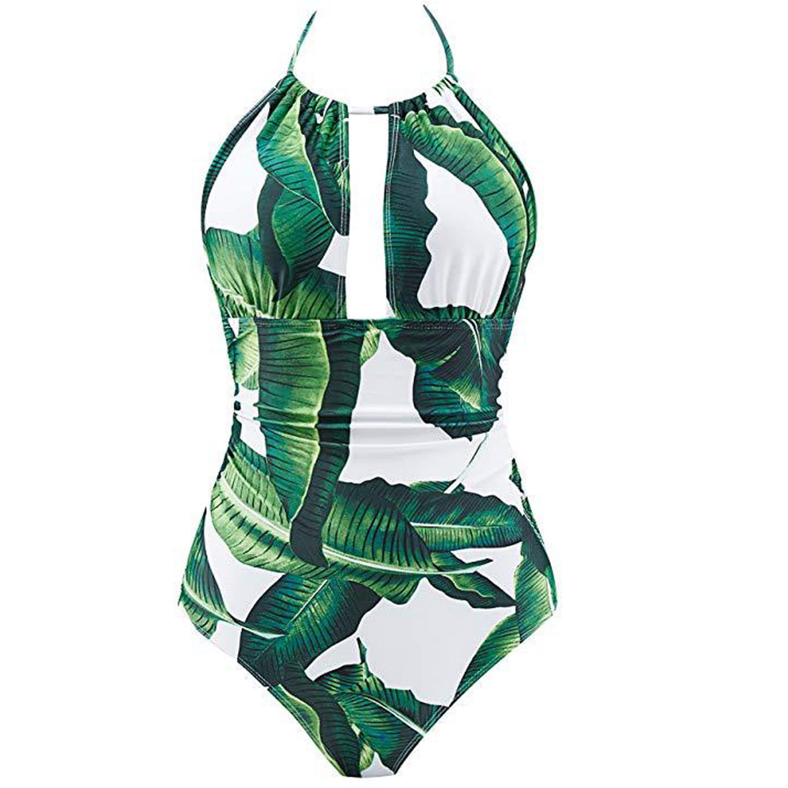 Danhjin Women's Slimming One Piece Swimsuits Floral Printed Tummys ...