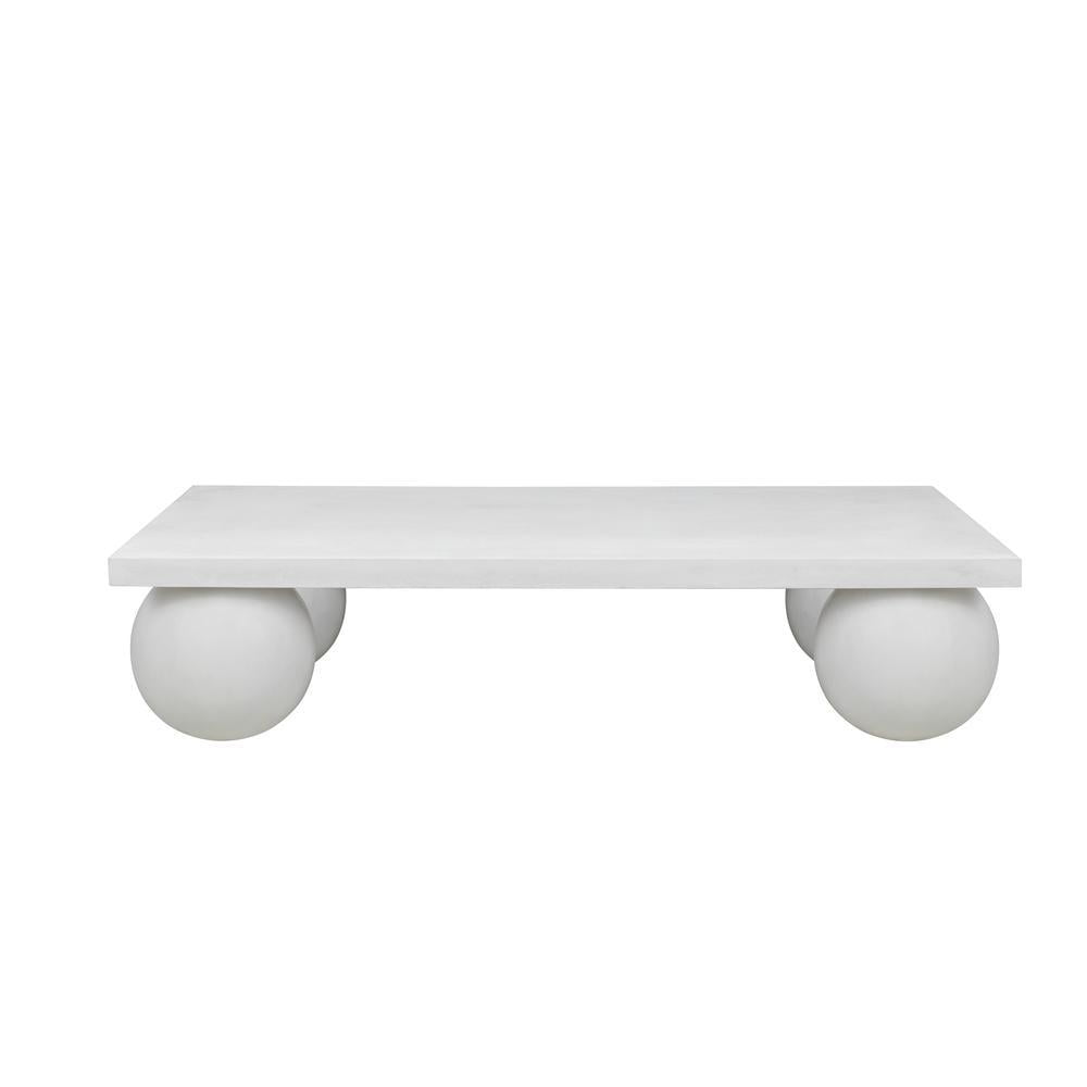 Dani Handmade Large Rectangular Modern Coffee Table in Ivory Concrete ...