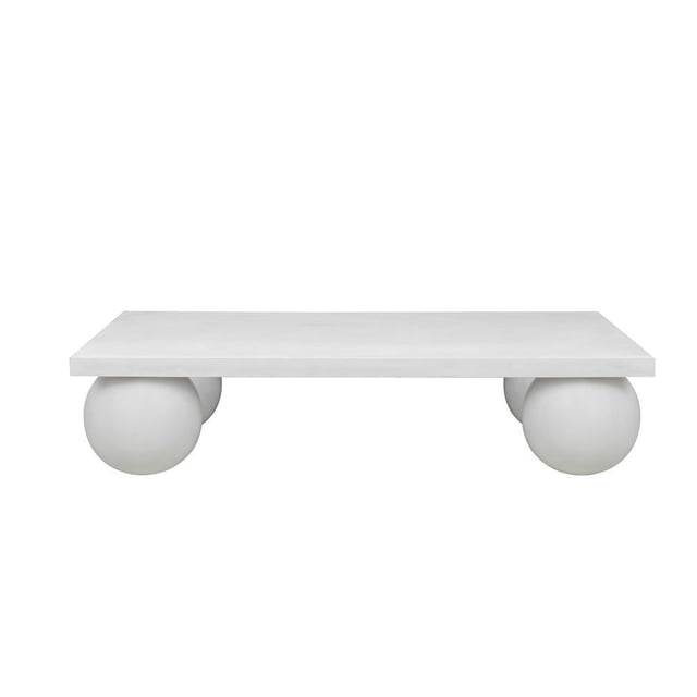 Dani Handmade Large Rectangular Modern Coffee Table in Ivory Concrete ...