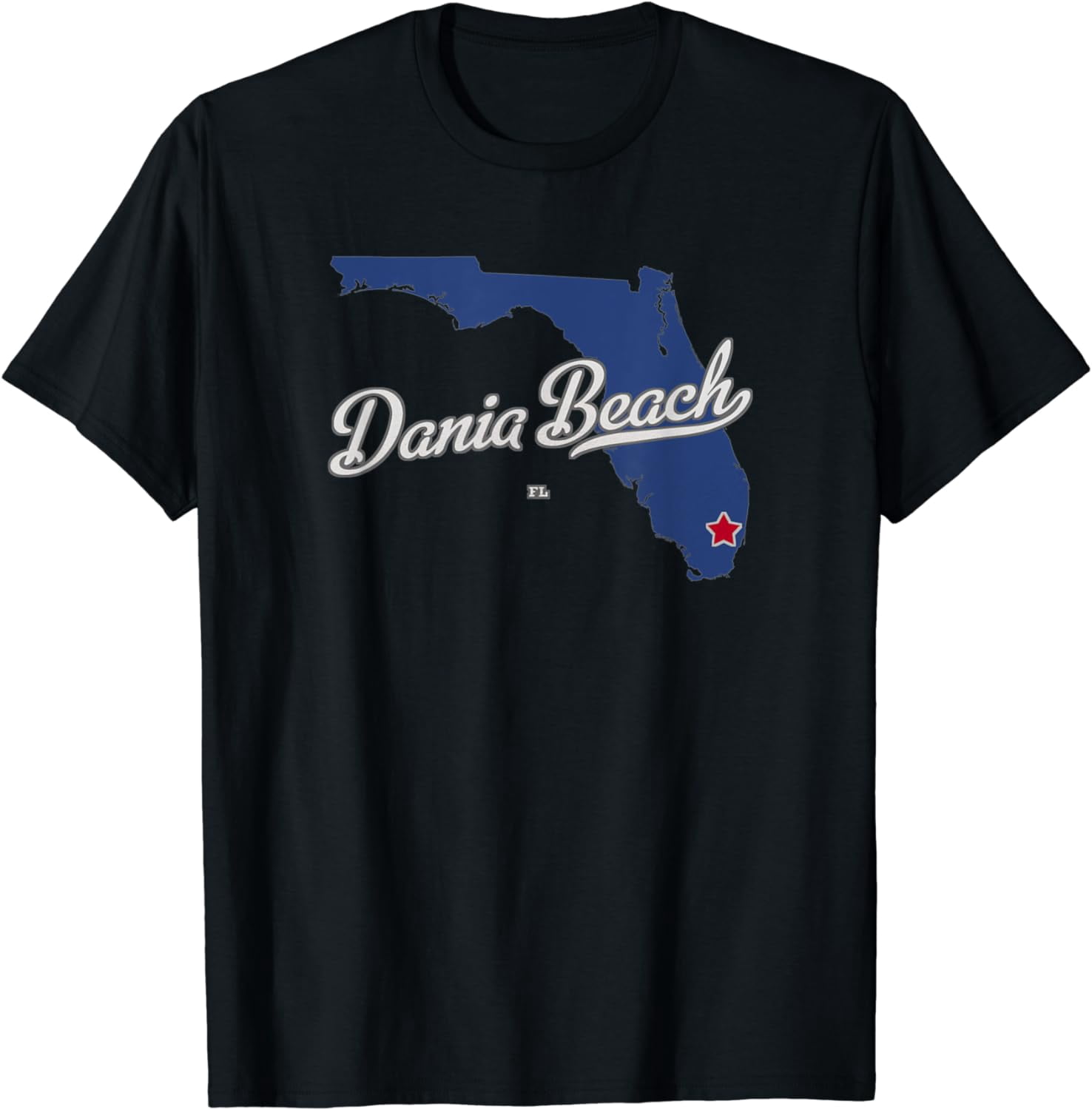 Dania Beach Florida FL Map T-Shirt - Walmart.com