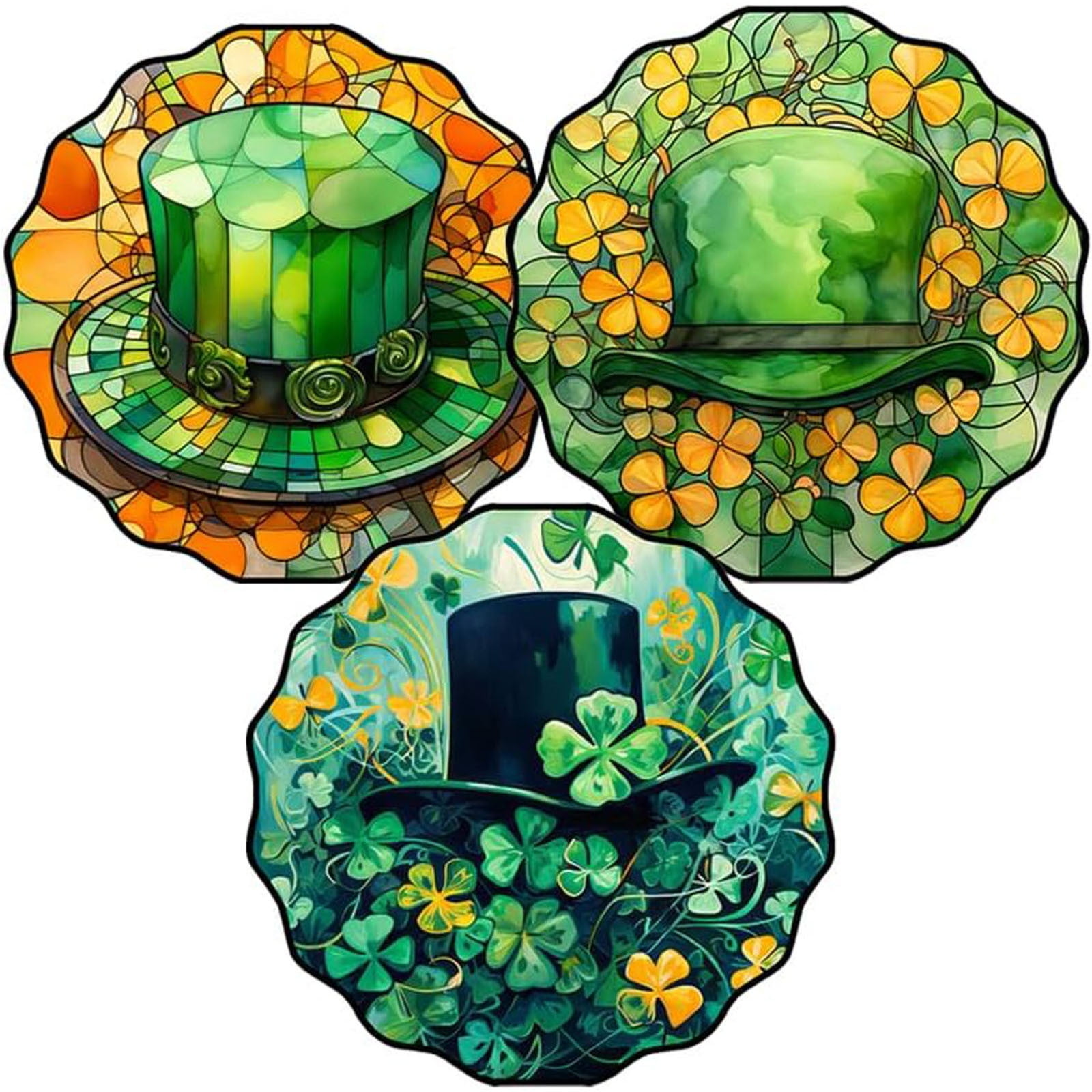 Danieerclosy 3PC Patrick's Day Suncatchers for Garden and Home Décor ...