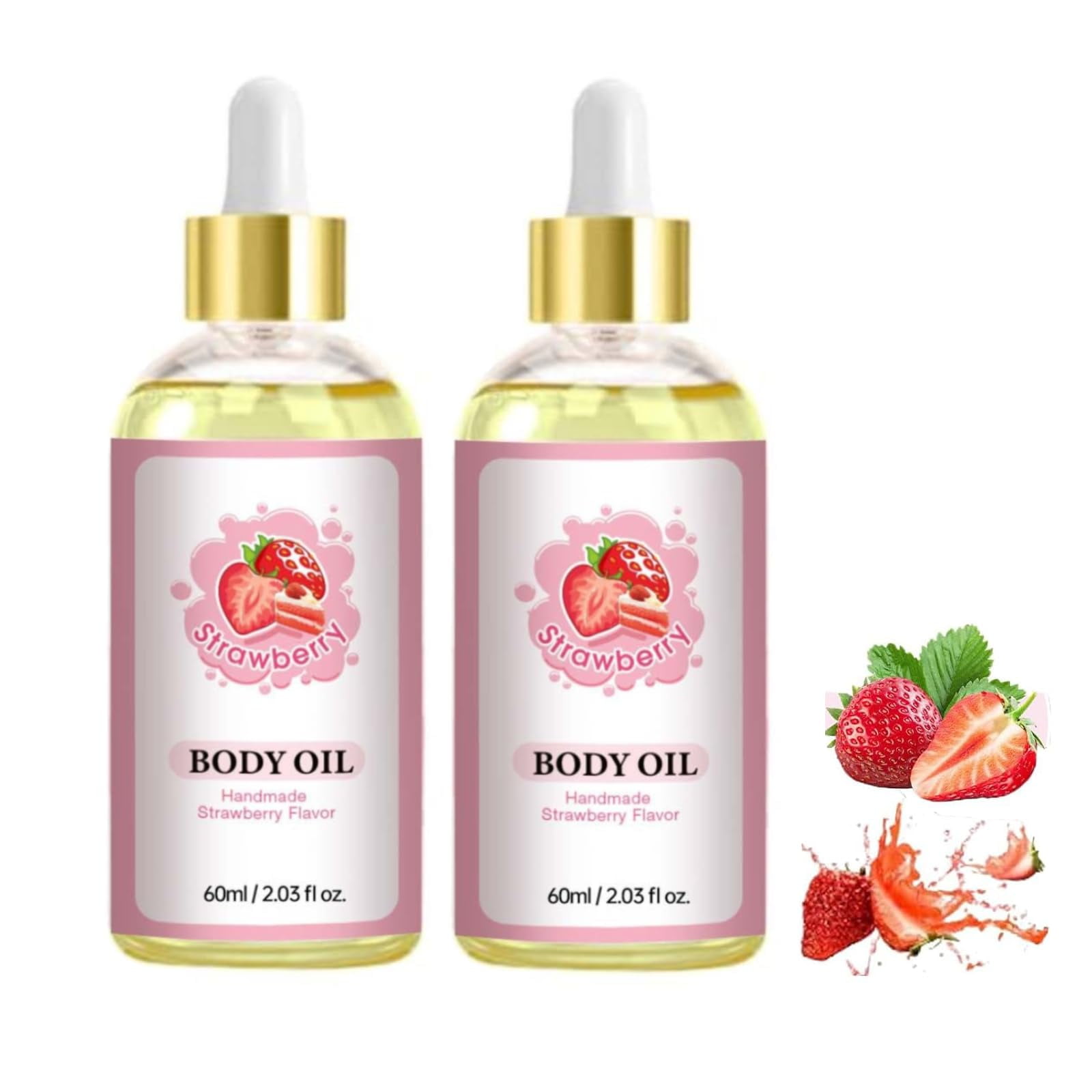 Danieerclosy Body Juice Oil - Strawberry Shortcake Body Oil, Body Juice ...