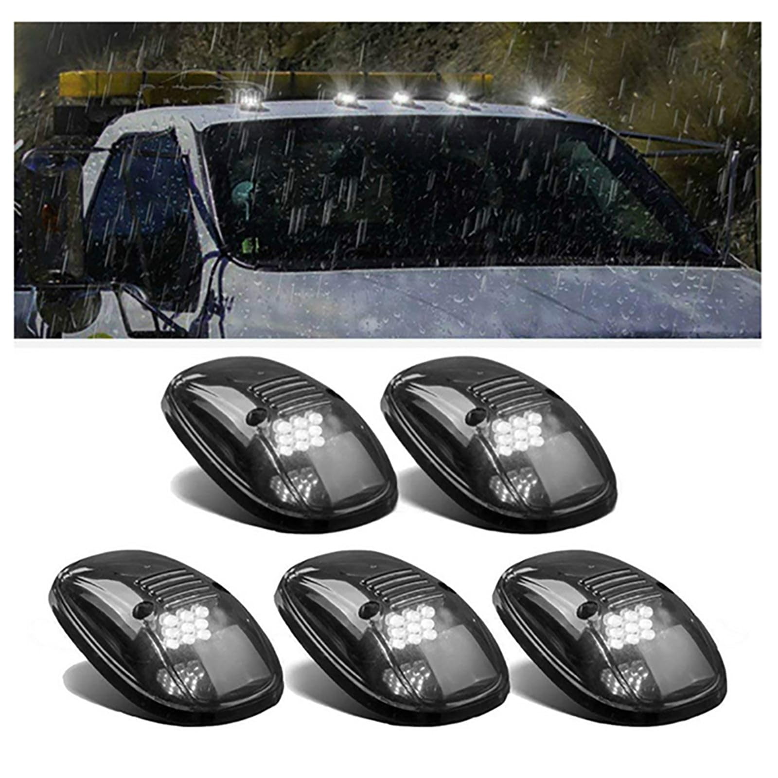 Danieerclosy Solar Powered Wireless Truck Cab Lights, Waterproof LED ...