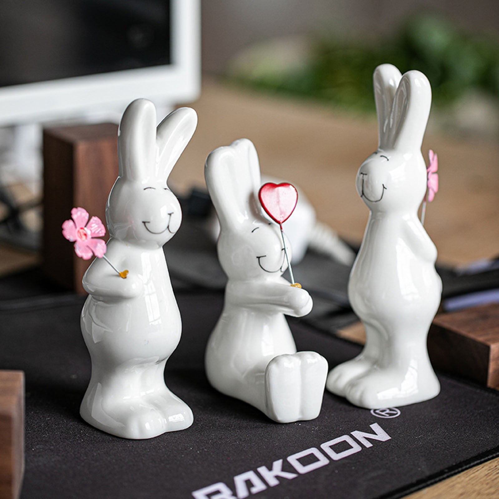 Danieerclosy Elegant White Rabbit Ceramic Ornament - Timeless Home ...