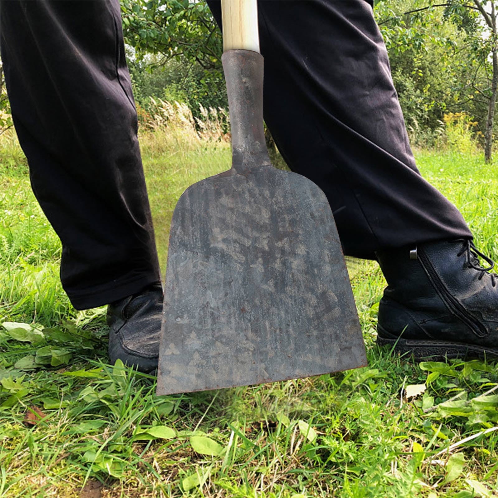 Danieerclosy Outdoor Garden Cleaning Wooden Handle Flat Head Shovel ...