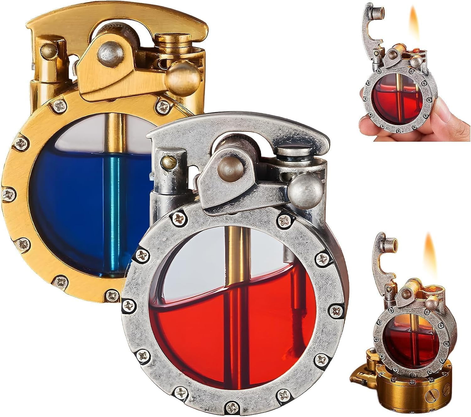 Danieerclosy Vintage Trench Lighter Transparent Kerosene Lighter ...