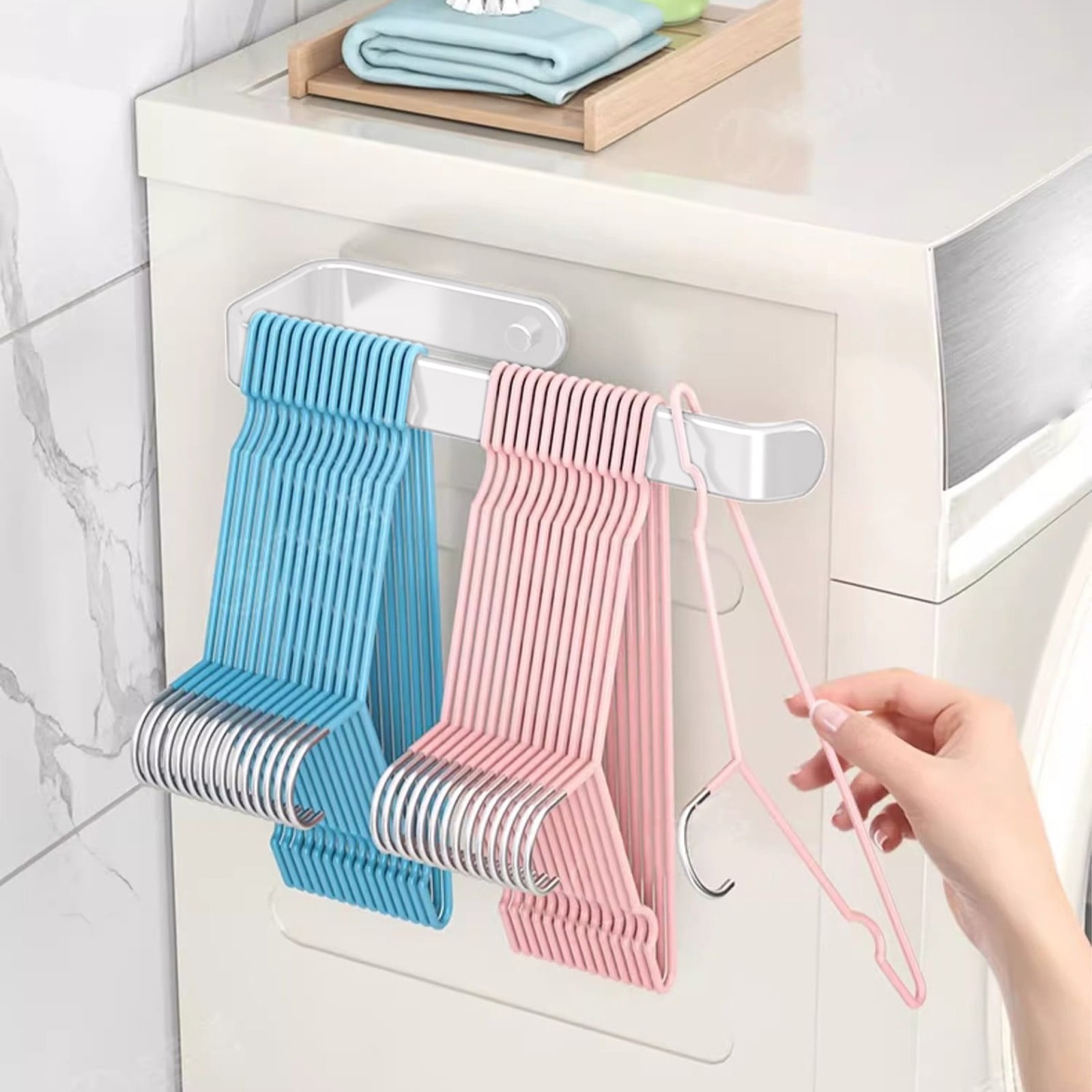 Danieerclosy Wall-Mounted Drying Rack with No Punching Hooks | Space ...