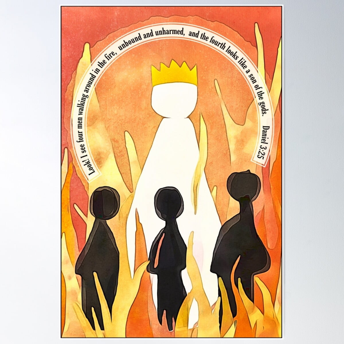 Daniel 3:25 Poster Wall Art, Modern Wall Decor For Living Room Bedroom ...