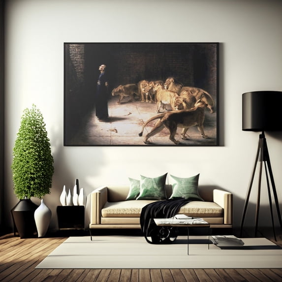 Daniel Answer to the King Briton Riviere Antique Lion Wall Art ...