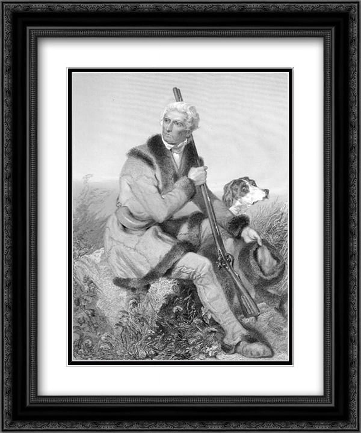 Daniel Boone, American Frontiersman 2x Matted 19x24 Black Ornate Framed ...