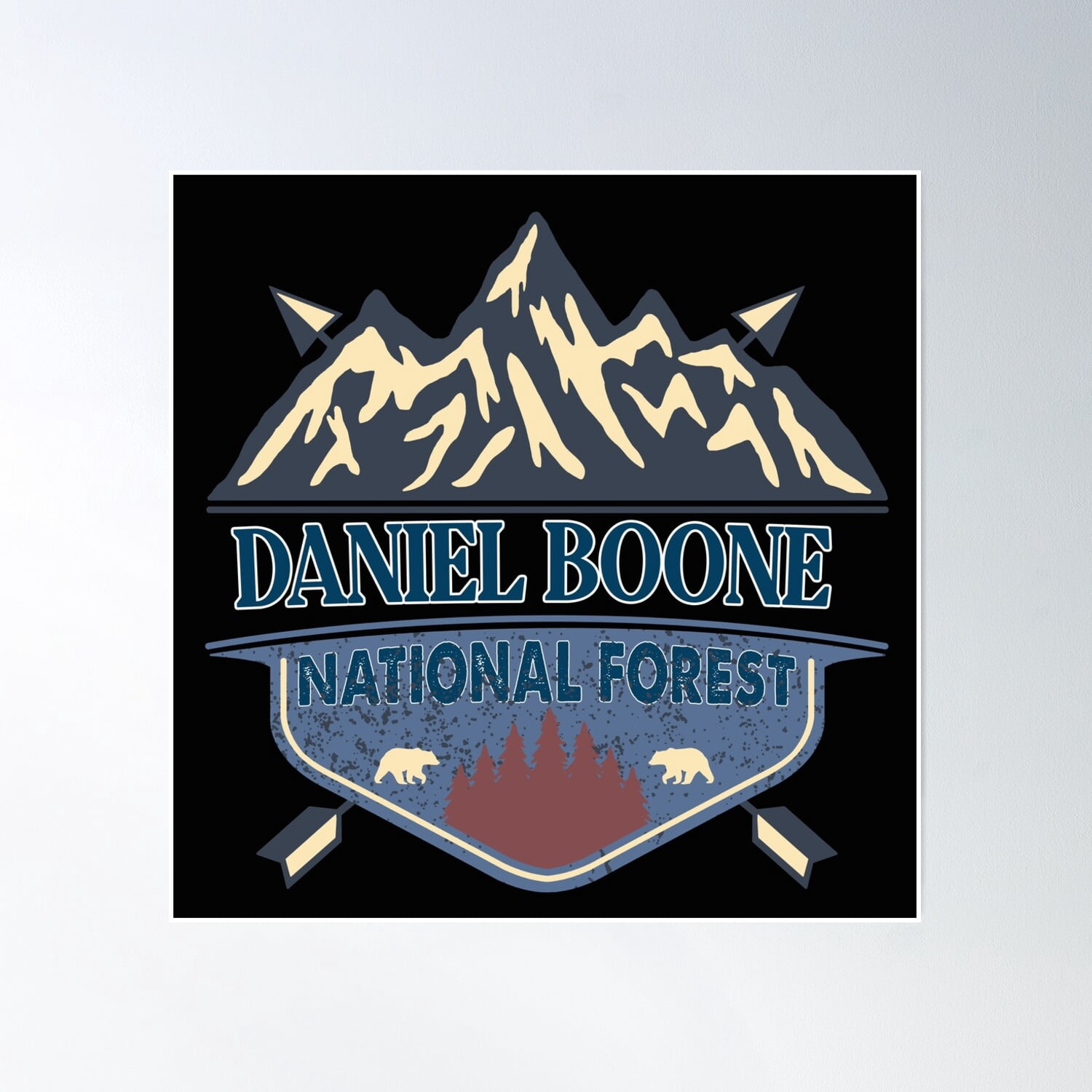 Daniel Boone National Forest Poster Wall Art, Modern Wall Decor, 16x16 ...