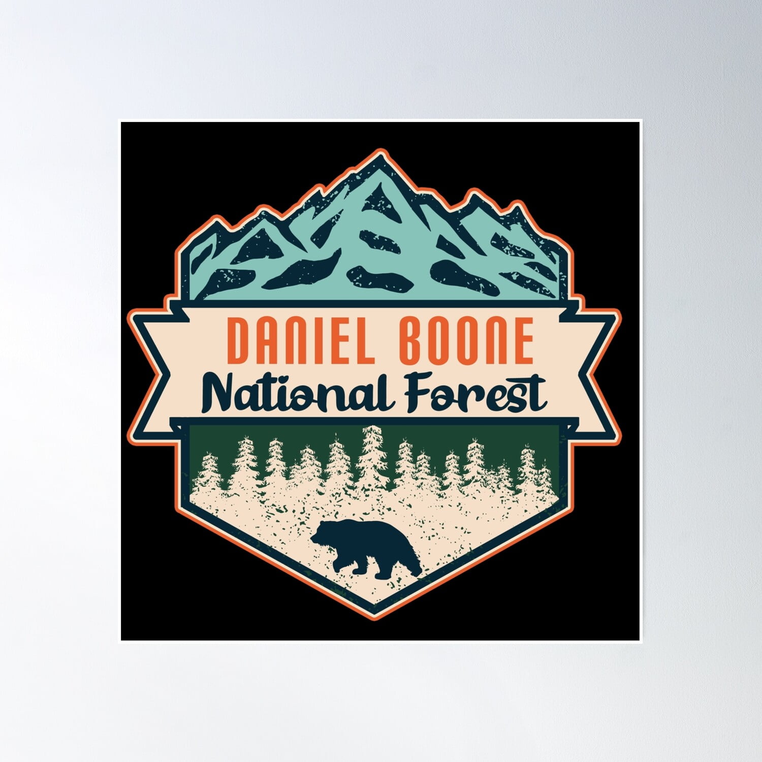 Daniel Boone National Forest Poster Wall Art, Modern Wall Decor, 16x16 ...