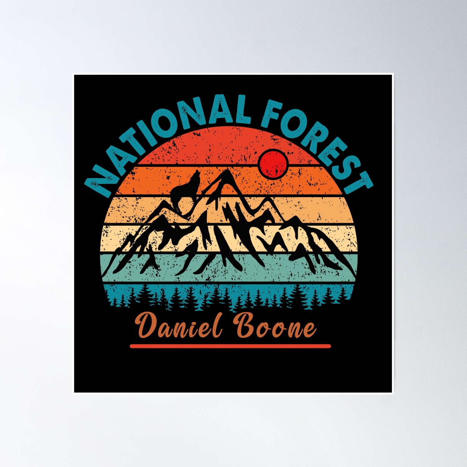 Daniel Boone National Forest Poster Wall Art, Modern Wall Decor, 16x16 ...