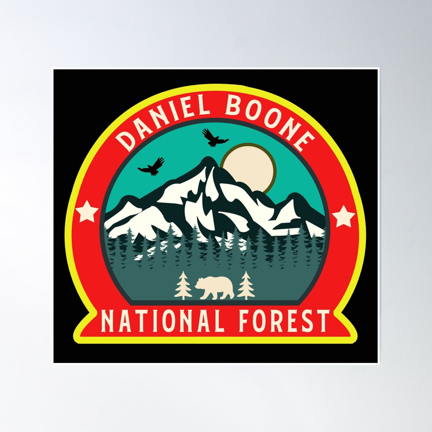 Daniel Boone National Forest Poster Wall Art, Modern Wall Decor, 16x16 ...