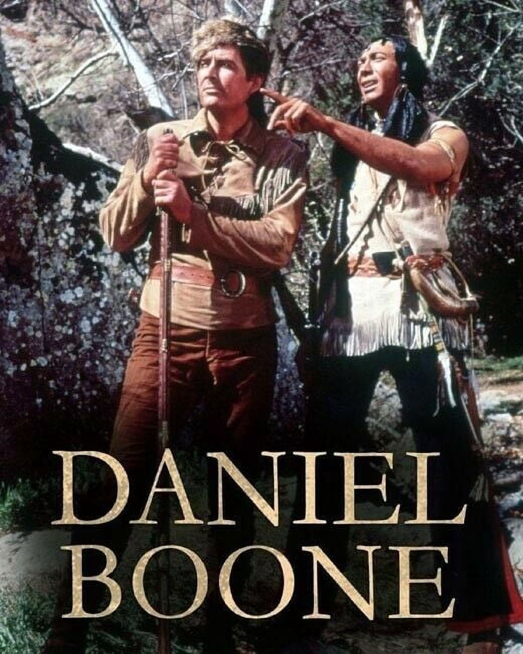 Daniel Boone TV series Fess Parker Ed Ames pose together 8x10 inch ...