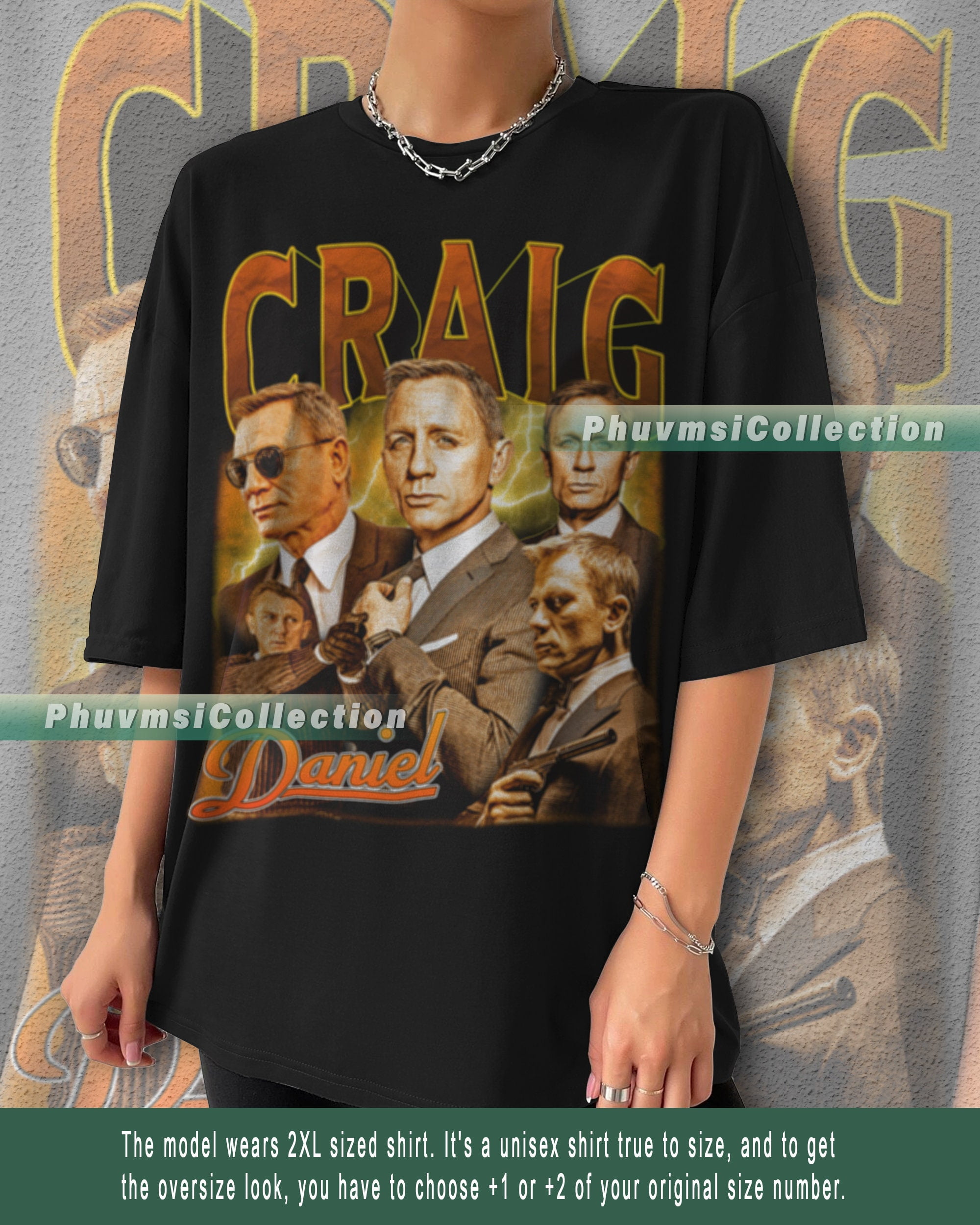 Daniel Craig Shirt Character movie Daniel Craig T-shirt Vintage 90's Bootleg christmas gift ...