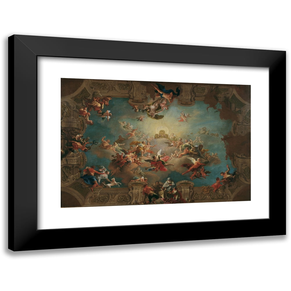 Daniel Gran 18x14 Black Modern Framed Museum Art Print Titled - Admission of Diana to Mount ...