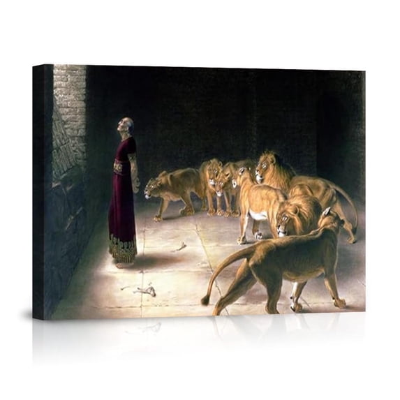 Daniel In The Lions Den Biblical Art Canvas - Walmart.com