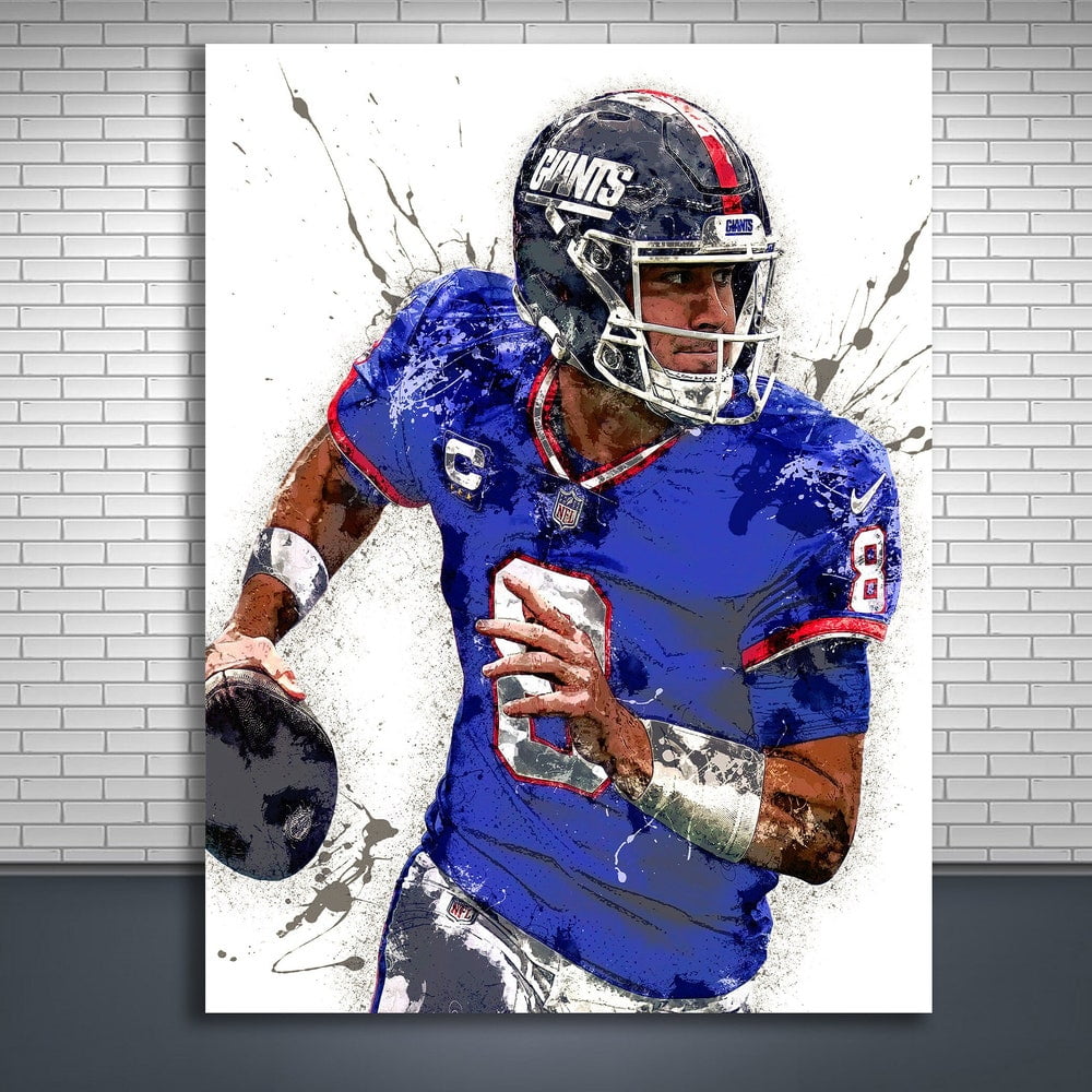 Daniel Jones Poster, NEW YORK football, sport poster, Man Cave, Kids ...