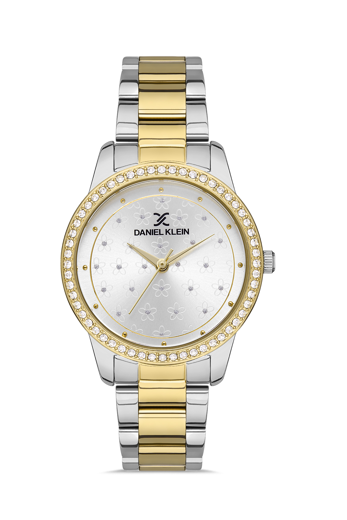 Daniel Klein 34mm Womens Watch, Flower Floral Dial, Stainless Steel Strap, Analog, Quartz ...