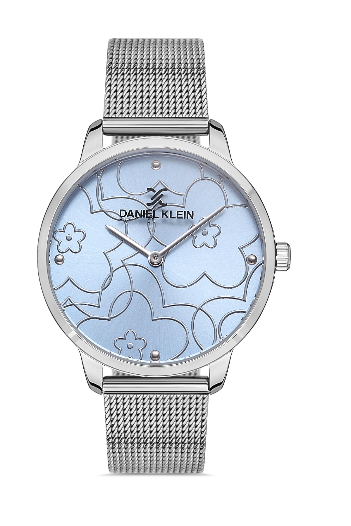 Daniel Klein 36mm Large Face Flower Floral Dial Watch for Women, Mesh ...