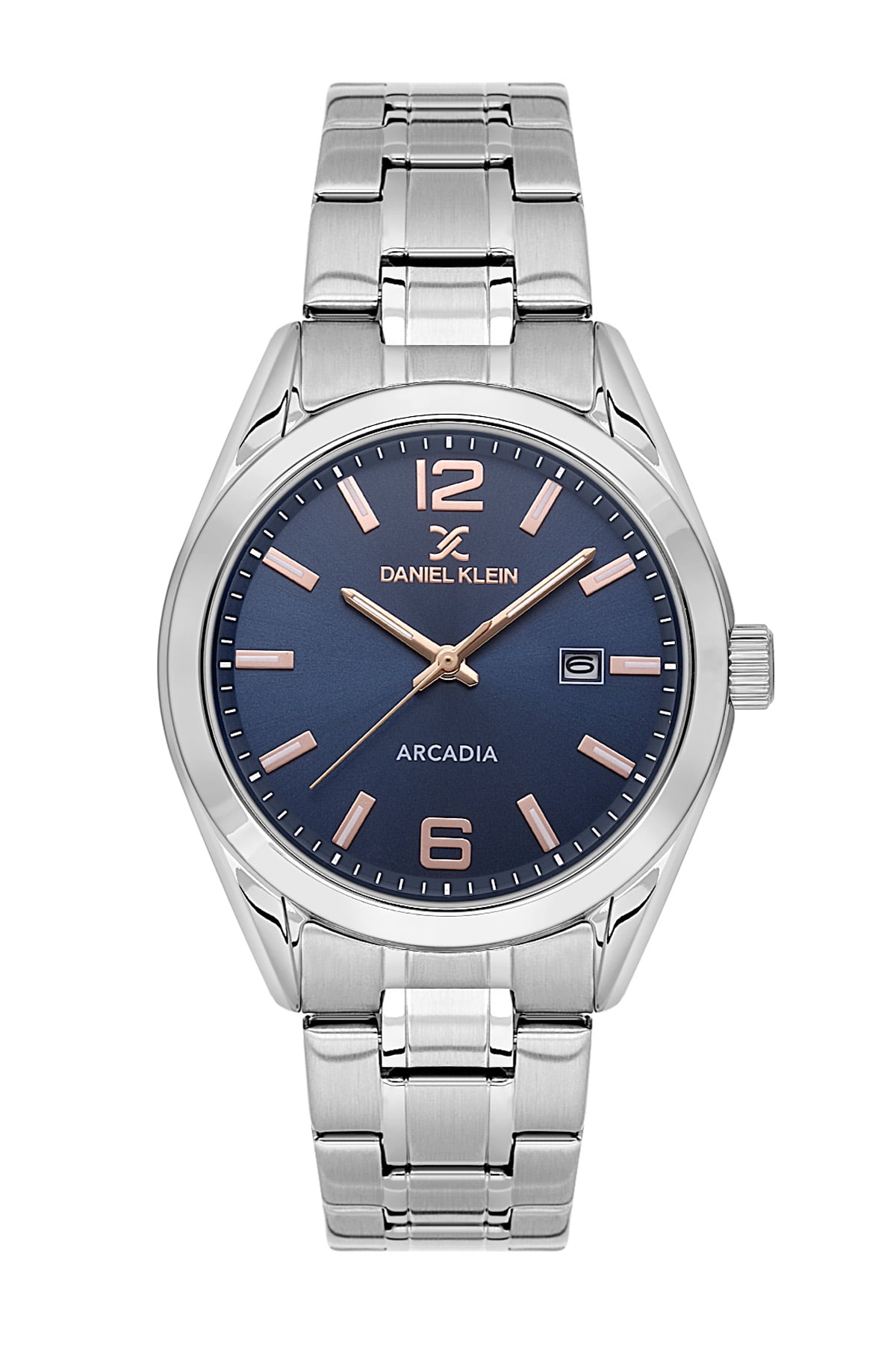 Daniel Klein 41mm Easy to Read Mens Metal Watch, Stainless Steel Band ...