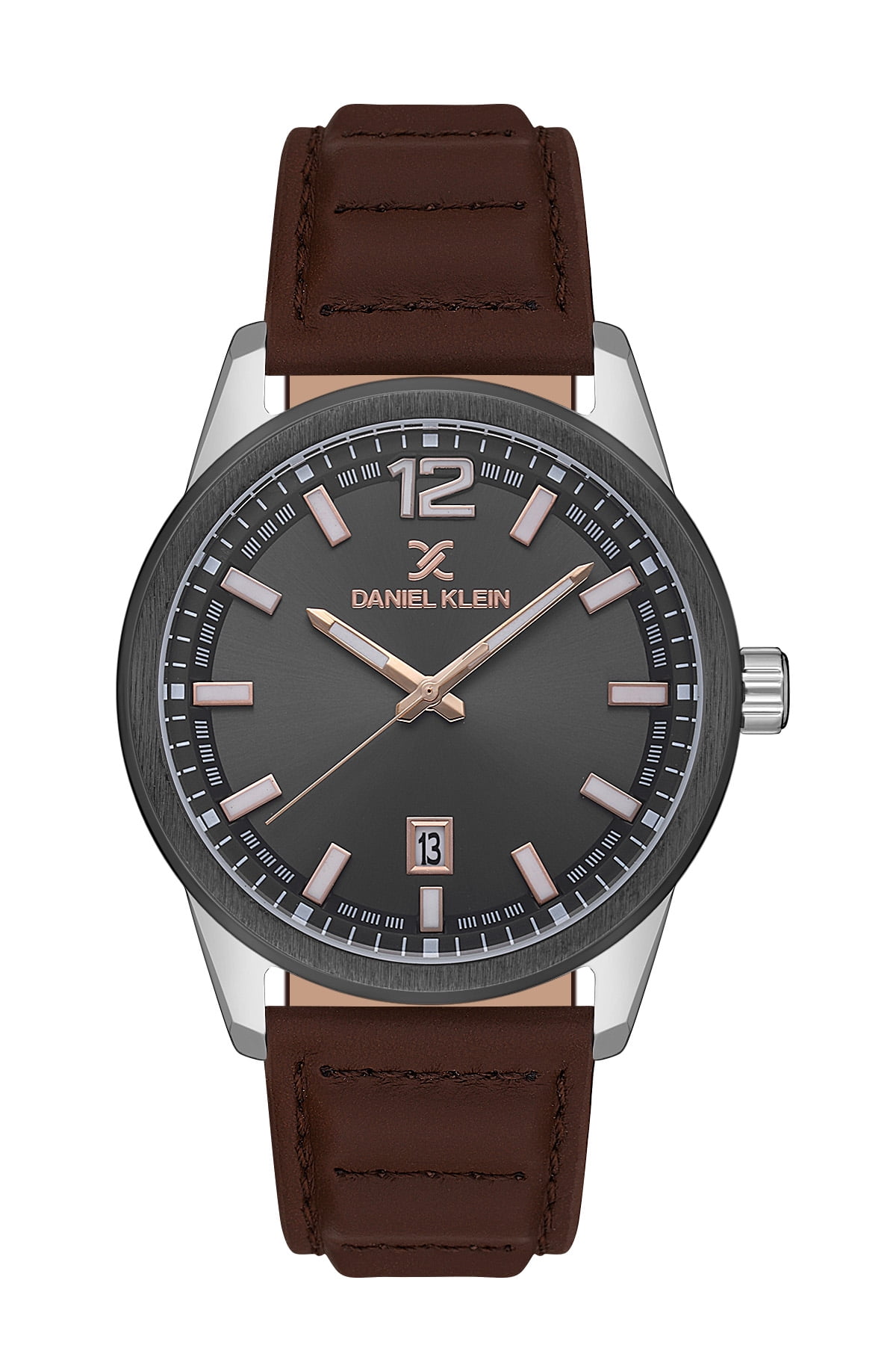 Daniel Klein 42mm Mens Analog Watch, Vintage Leather Aviator Strap ...