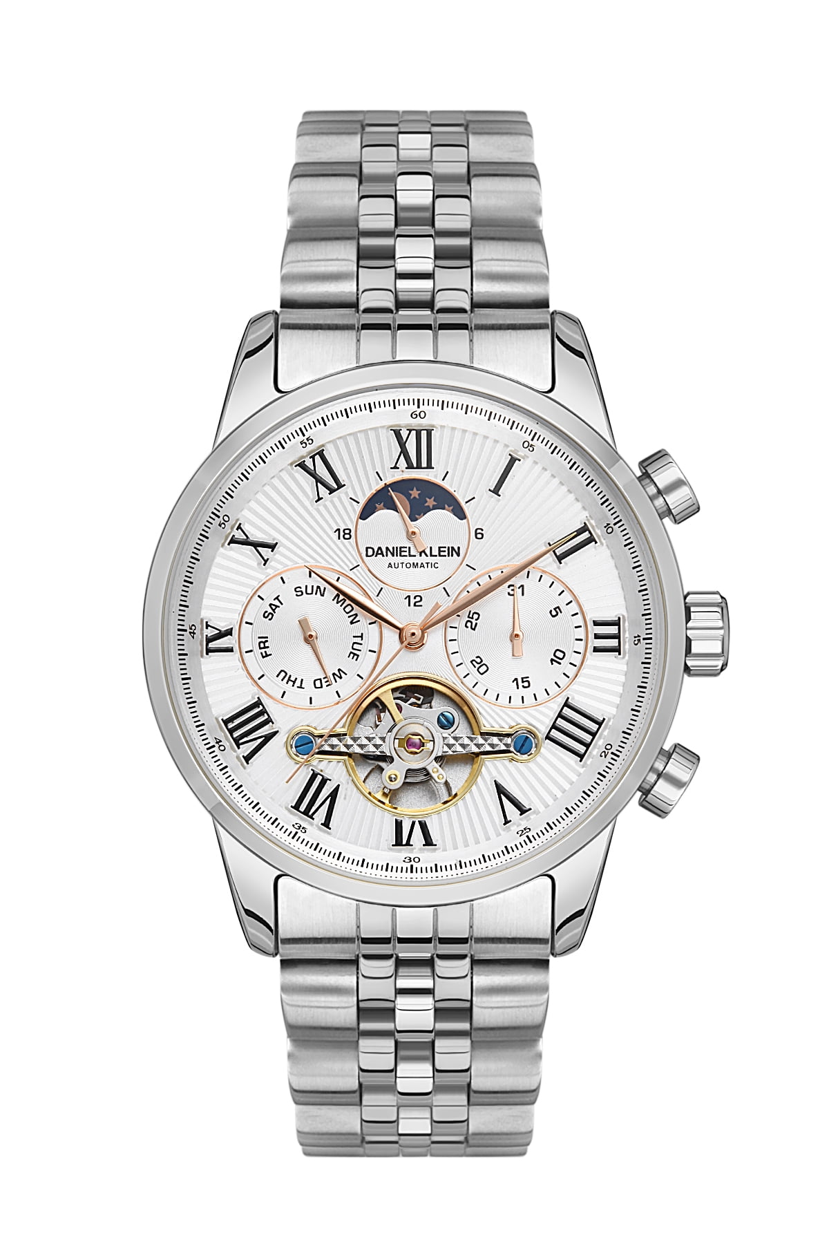 Daniel Klein 43mm Automatic Mens Watch, Stainless Steel Strap, Dual ...